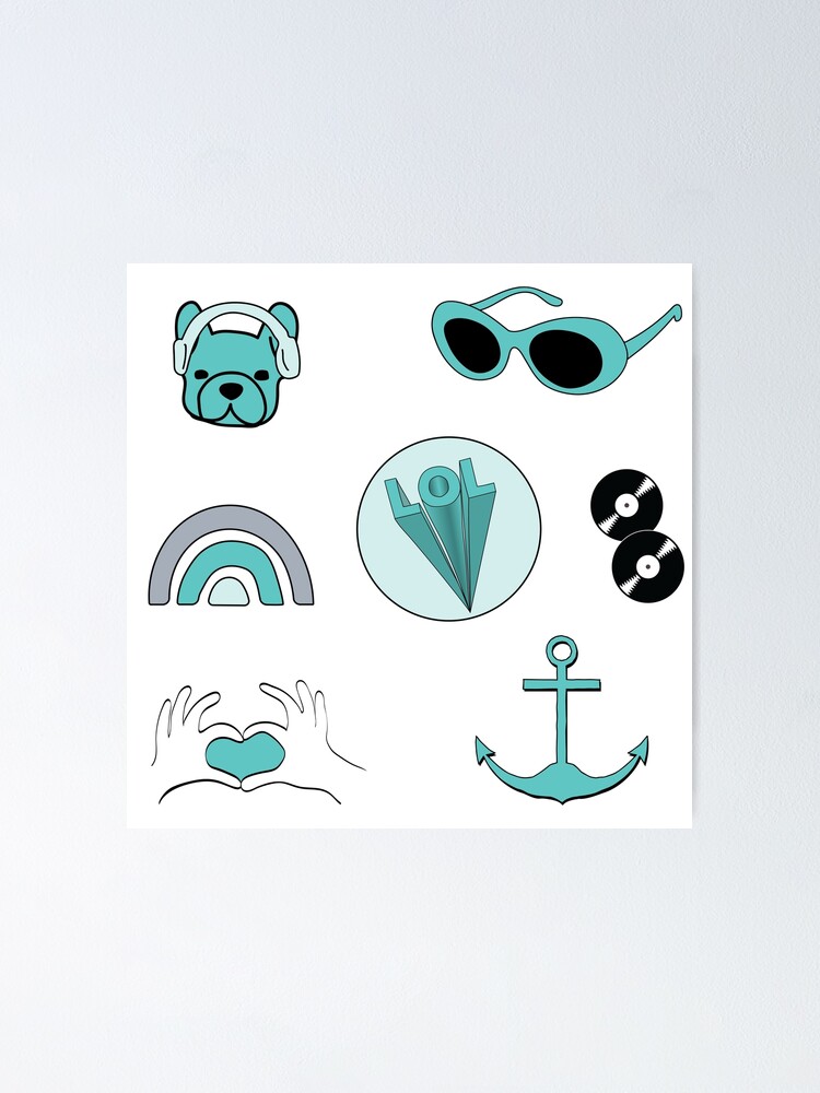"Teal Aesthetic Sticker Pack" Poster by The-Goods | Redbubble