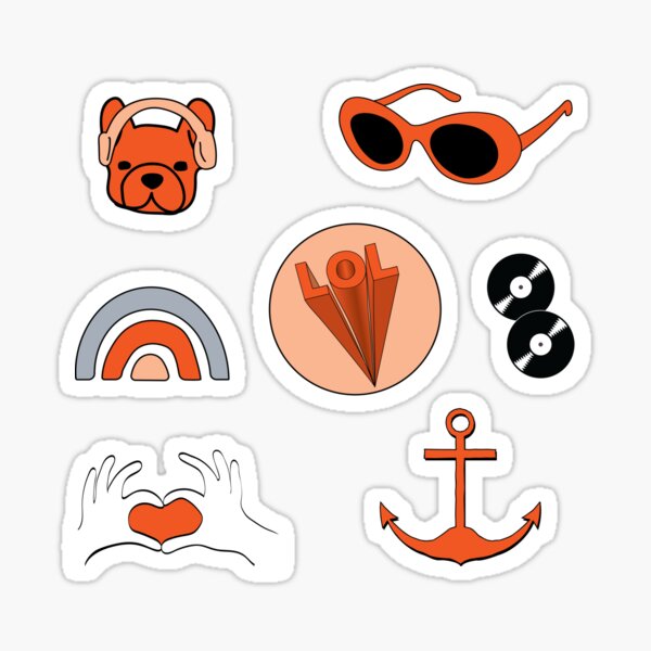 "Orange Aesthetic Sticker Pack" Sticker by The-Goods | Redbubble