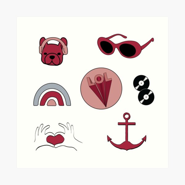 "Maroon Aesthetic Sticker Pack" Art Print by The-Goods | Redbubble