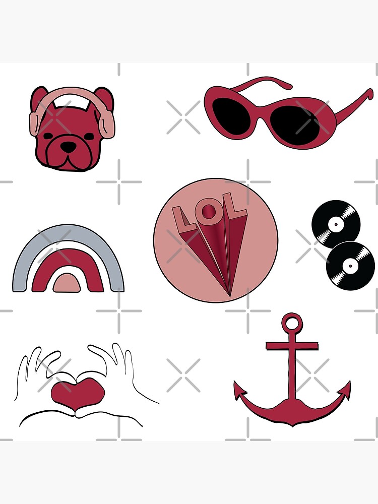 "Maroon Aesthetic Sticker Pack" Art Print by The-Goods | Redbubble