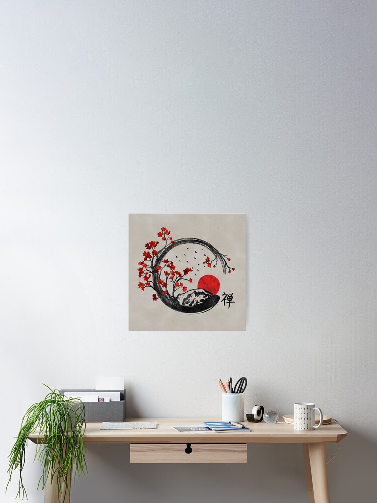 "Zen Enso Circle and Sakura Branches " Poster for Sale by k9printart | Redbubble