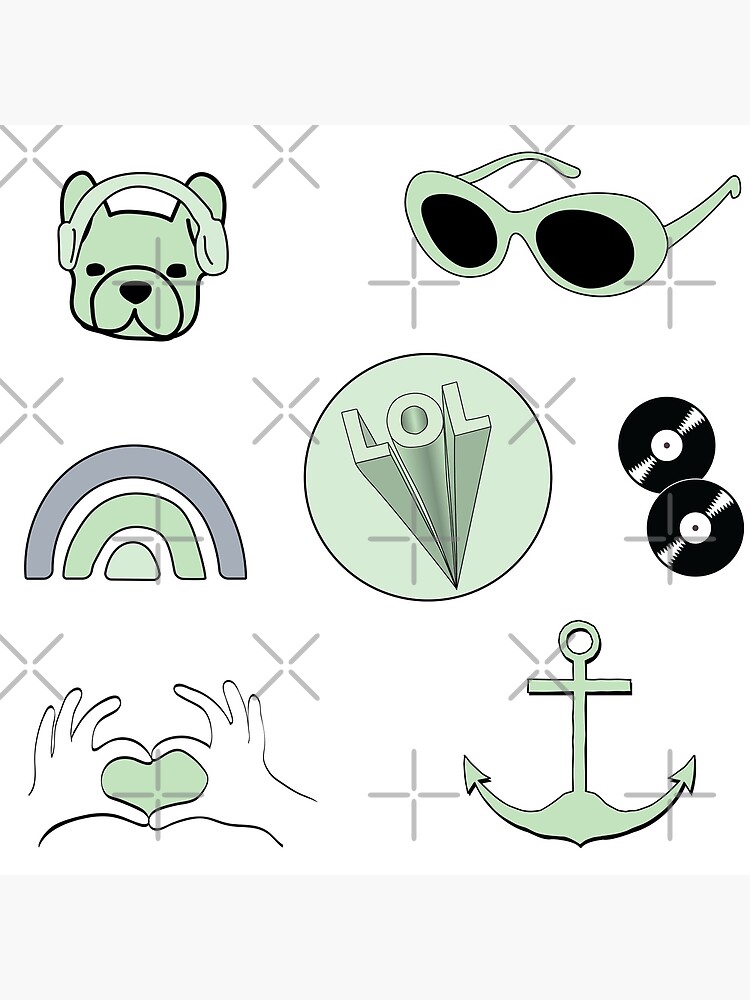 Light Green Aesthetic Sticker Pack Poster By The Goods Redbubble