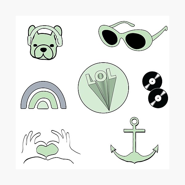 "Light Green Aesthetic Sticker Pack" Photographic Print by The-Goods ...