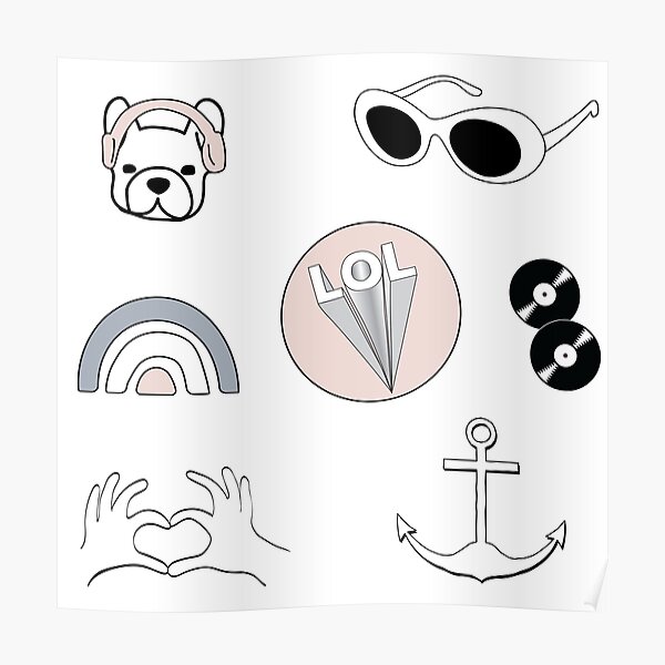 "White Aesthetic Sticker Pack" Poster by The-Goods | Redbubble