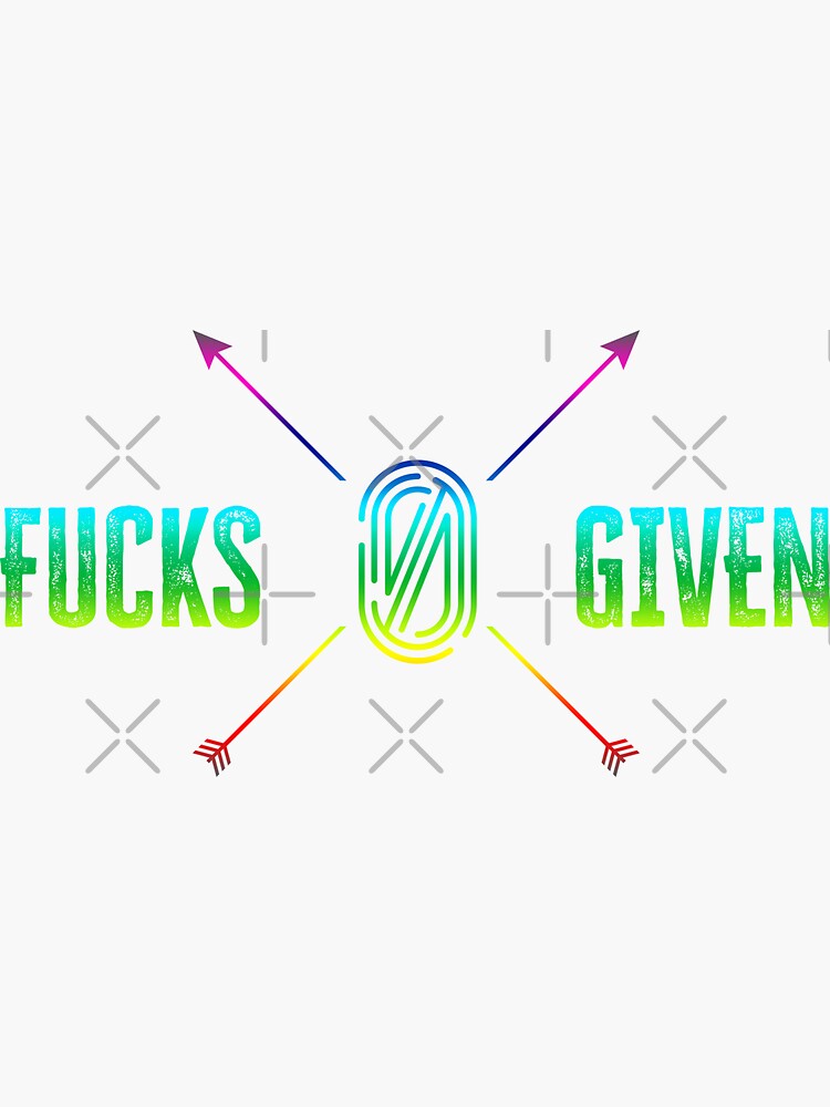 "Zero F*cks Given Color Version" Sticker for Sale by Naumovski | Redbubble