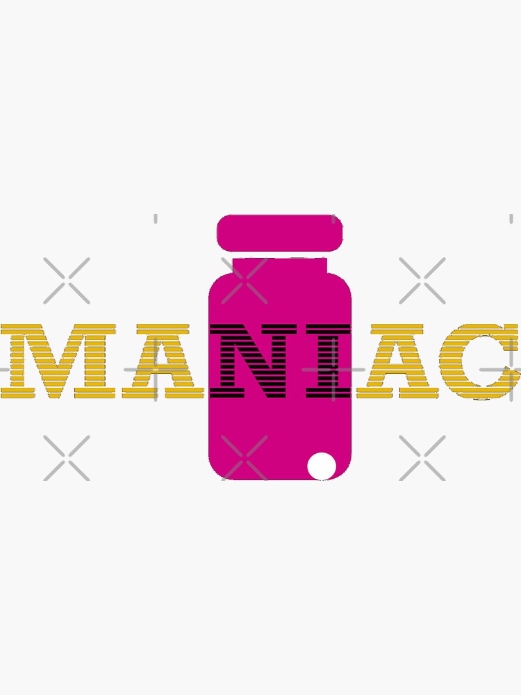 "Maniac" Sticker for Sale by symbolized | Redbubble