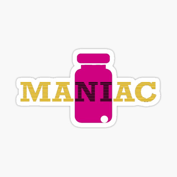 "Maniac" Sticker for Sale by symbolized | Redbubble