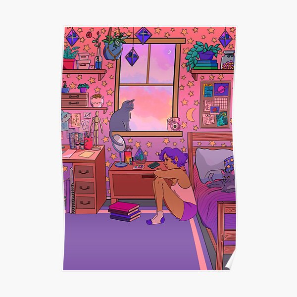 "Aesthetic pink room " Poster by AllyArtist | Redbubble
