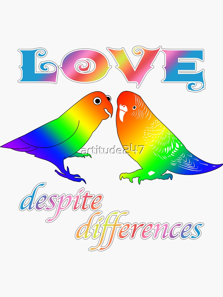 "Love Despite Differences" Sticker for Sale by artitude247 | Redbubble