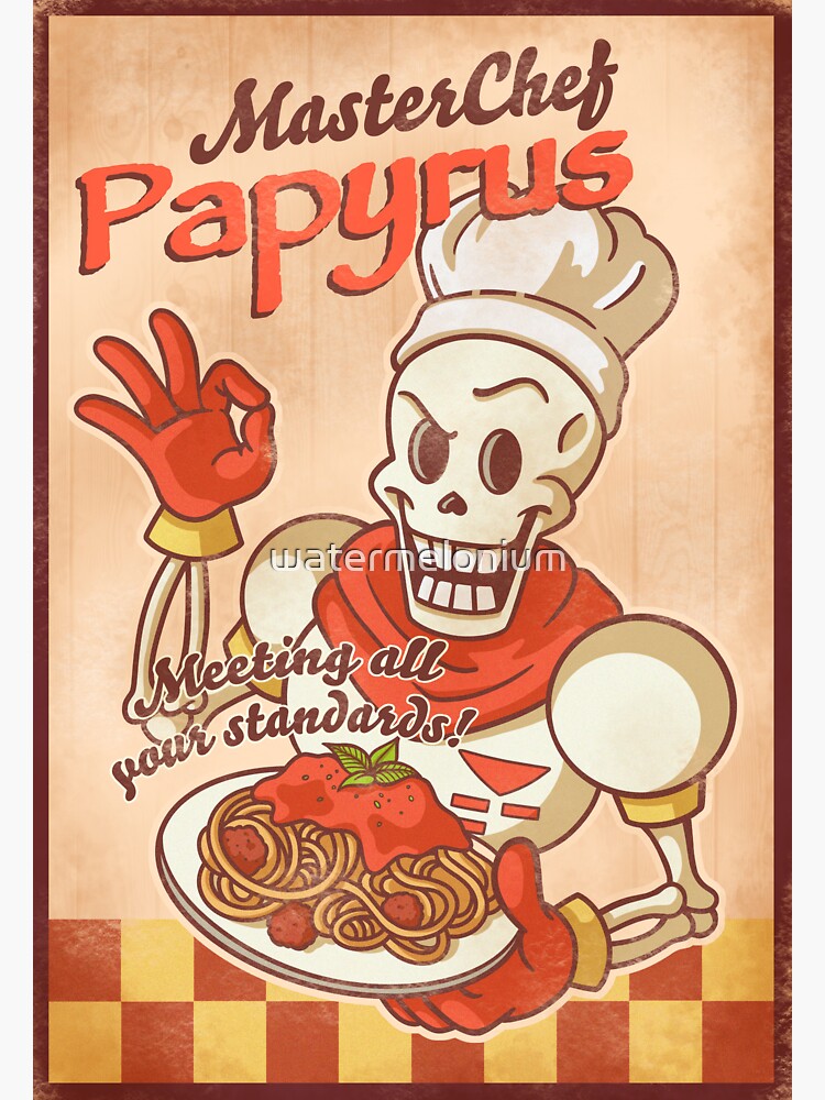 "MasterChef Papyrus" Sticker for Sale by watermelonium | Redbubble