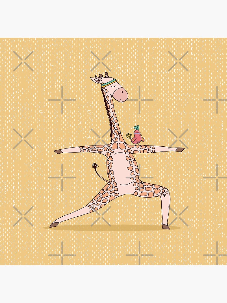 "Yoga Giraffe in Warrior Pose" Poster for Sale by Studio2point9 | Redbubble