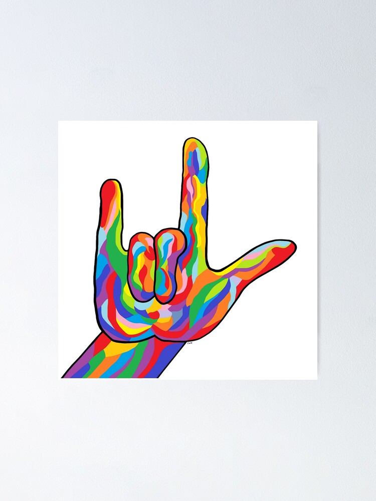 "ASL I Love You BOLD COLOR" Poster by EloiseArt | Redbubble