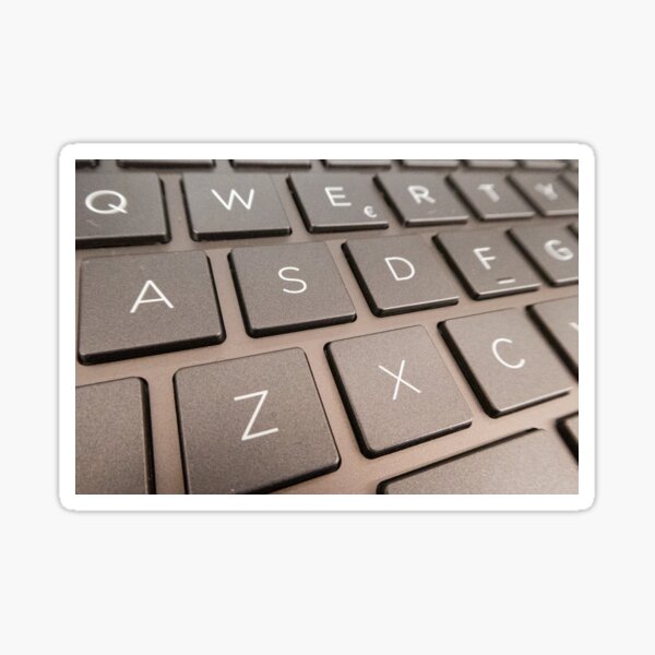 "Close-up detail of a QWERTY keyboard of a laptop PC" Sticker for Sale ...