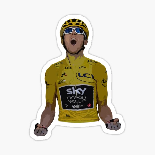 "Geraint Thomas Celebration" Sticker for Sale by AKindChap | Redbubble