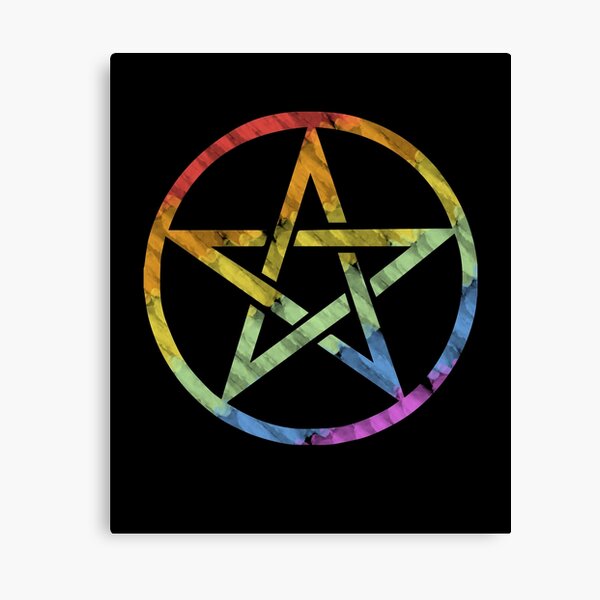 "Rainbow Pentacle Wiccan Witch Symbol" Canvas Print for Sale by ...