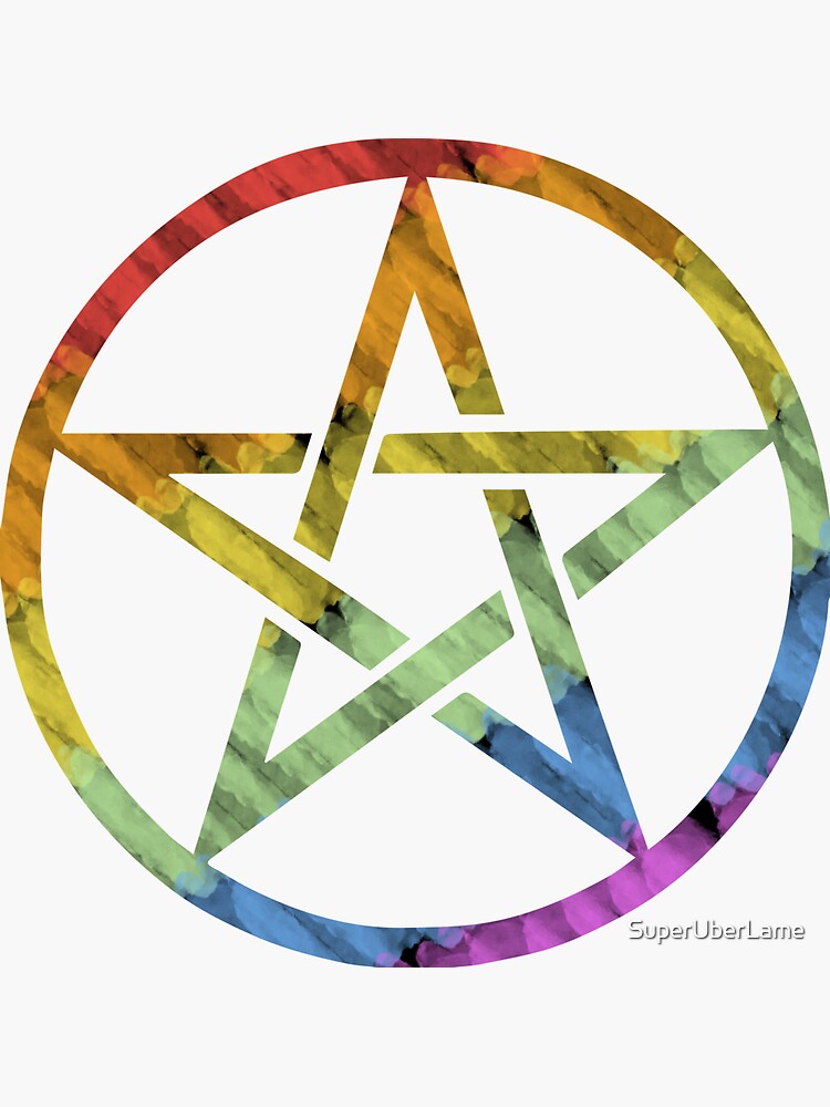 "Rainbow Pentacle Wiccan Witch Symbol" Sticker for Sale by ...
