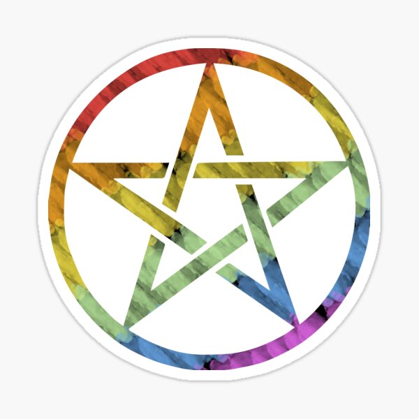 "Rainbow Pentacle Wiccan Witch Symbol" Sticker for Sale by ...