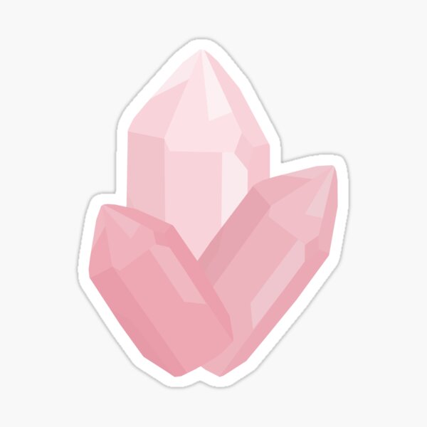 "ROSE QUARTZ CRYSTALS" Sticker by r0undincircles | Redbubble