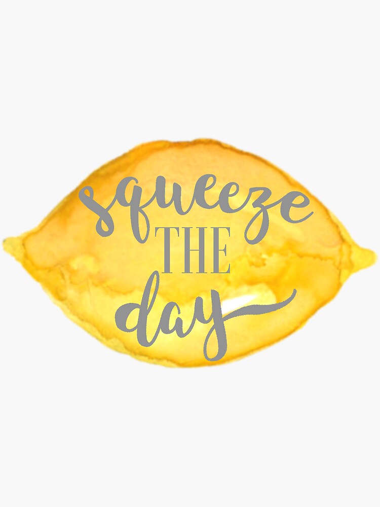"Squeeze the Day Lemon Sticker - lemon quote sticker, summer sticker ...