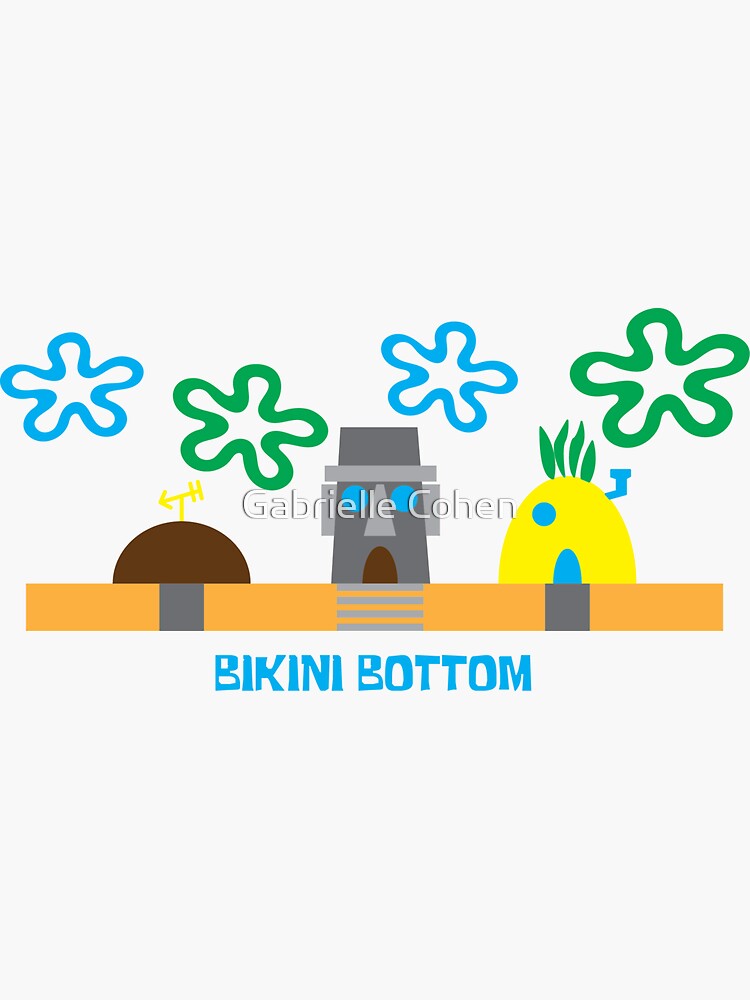 "Bikini Bottom" Sticker by gabicohenn | Redbubble