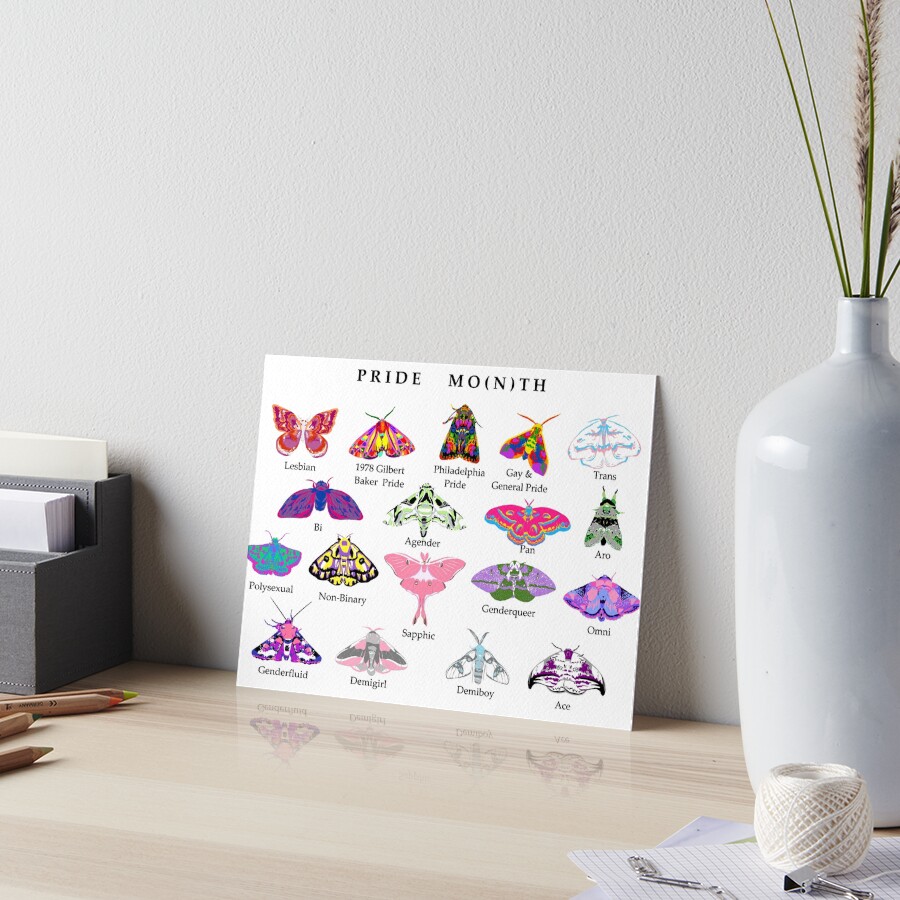 "Full Pride Moth Collection" Art Board Print for Sale by 3hdj | Redbubble