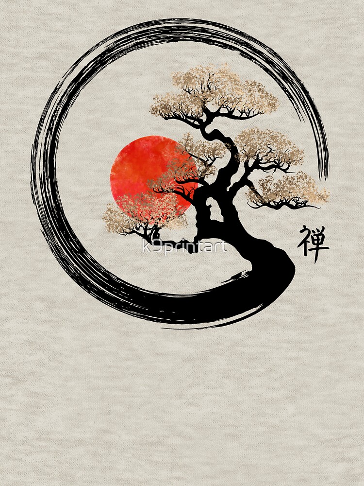 "Enso Circle and Bonsai Tree on Canvas" Essential T-Shirt for Sale by k9printart | Redbubble