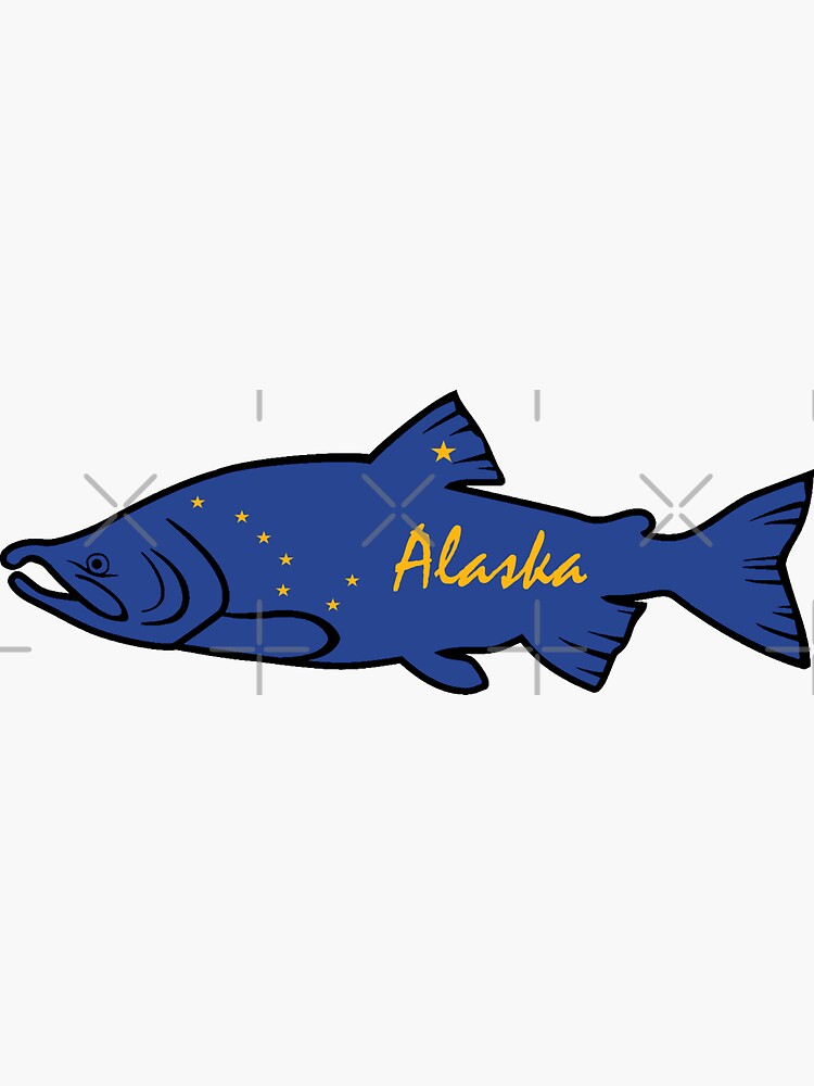"Fish Alaska Salmon" Sticker for Sale by esskay | Redbubble
