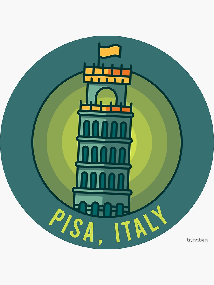 "Pisa, Italy Leaning Tower of Pisa" Sticker by tonstan | Redbubble