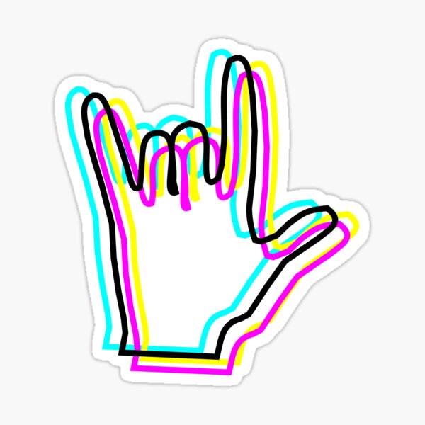 "Sign fingers RGB color" Sticker by Vadu | Redbubble
