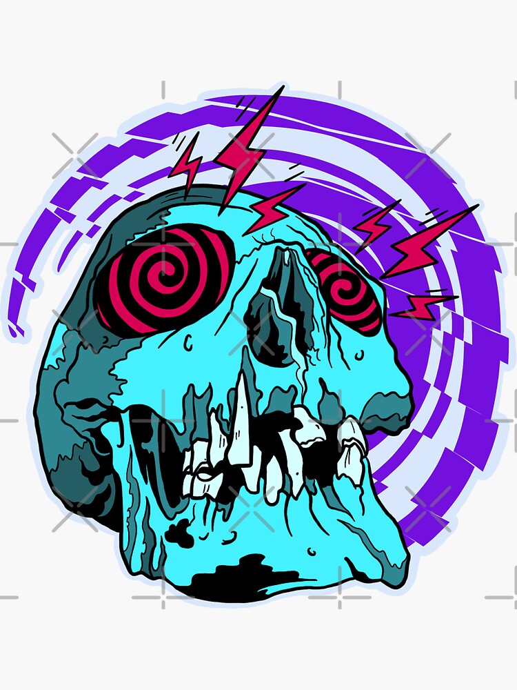 "Electric Blue Skull" Sticker for Sale by CJOrazi | Redbubble