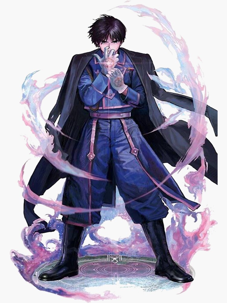"the flame alchemist Roy Mustang" Sticker by elfercar | Redbubble