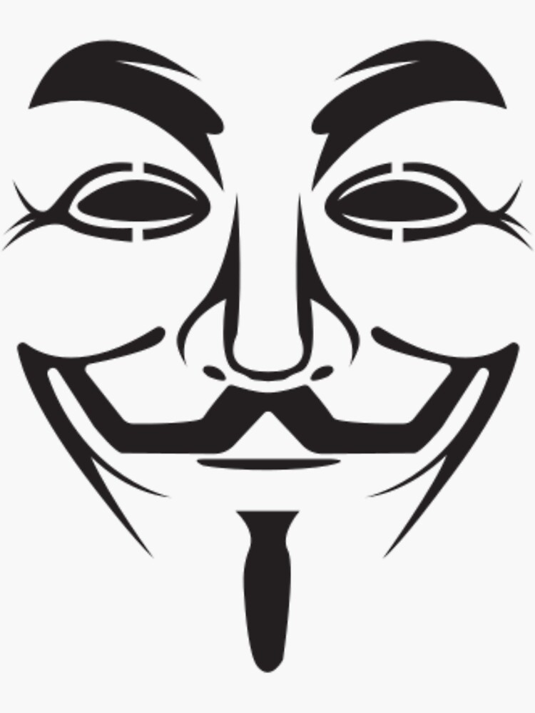 "Guy Fox Mask design " Sticker for Sale by DnDweeb56 | Redbubble