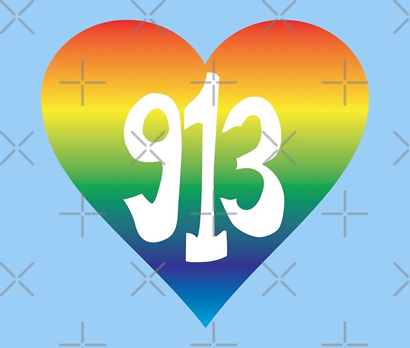 "Hand Drawn Kansas Pride Rainbow Heart 913 Area Code" by itsrturn ...