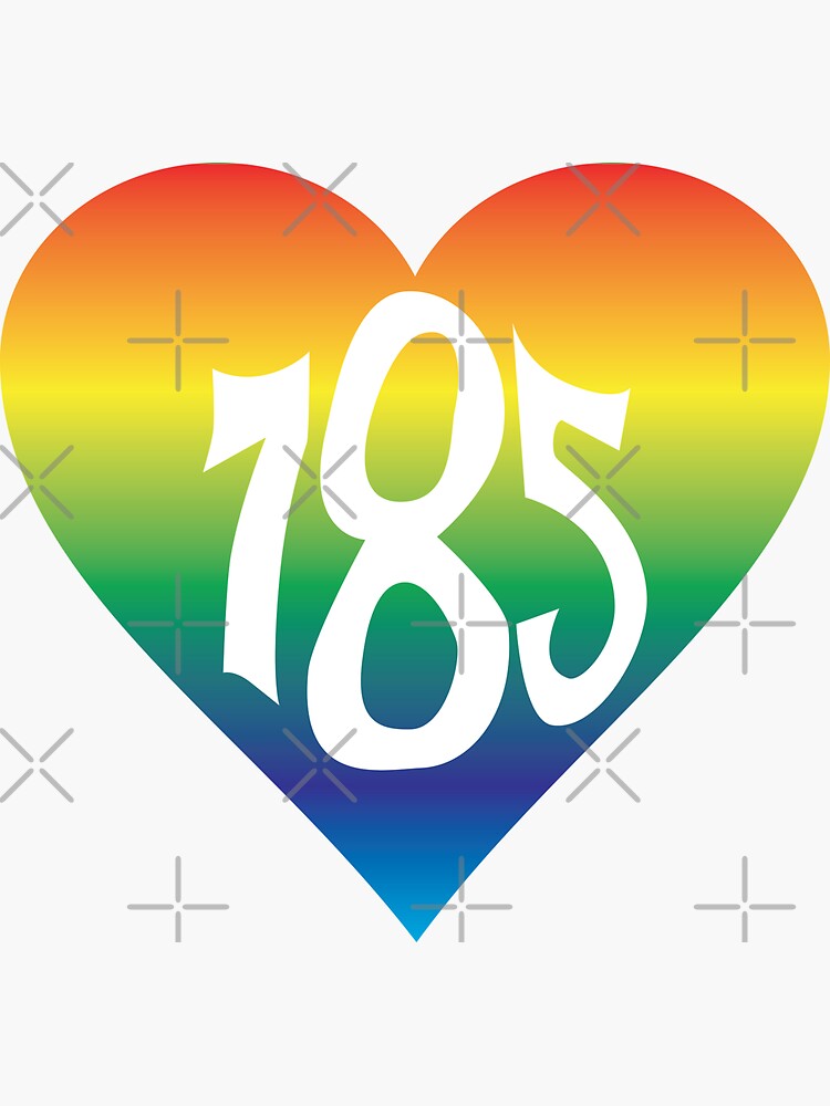 "Hand Drawn Kansas Pride Rainbow Heart 785 Area Code" Sticker for Sale ...