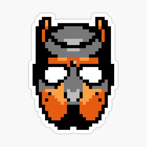 "Pixel Pup Hood - Orange" Sticker for Sale by RetroDex | Redbubble