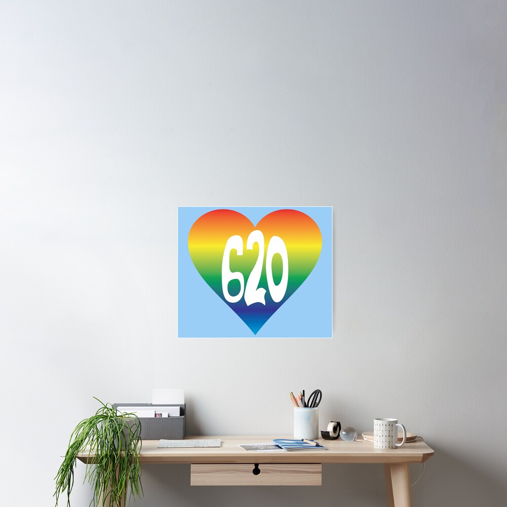 "Hand Drawn Kansas Pride Rainbow Heart 620 Area Code" Poster for Sale ...