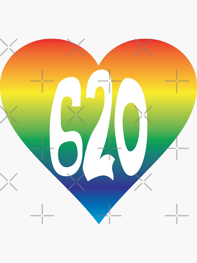 "Hand Drawn Kansas Pride Rainbow Heart 620 Area Code" Sticker by ...