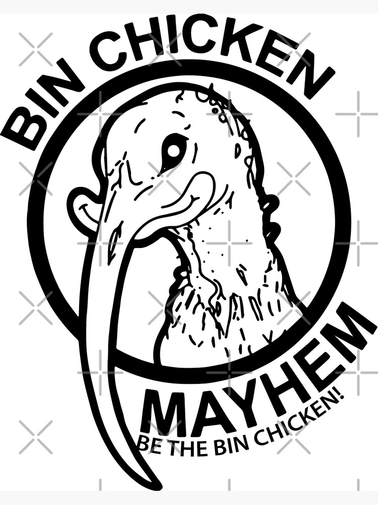 "Bin Chicken Mayhem Logo" Poster by MLCreative | Redbubble