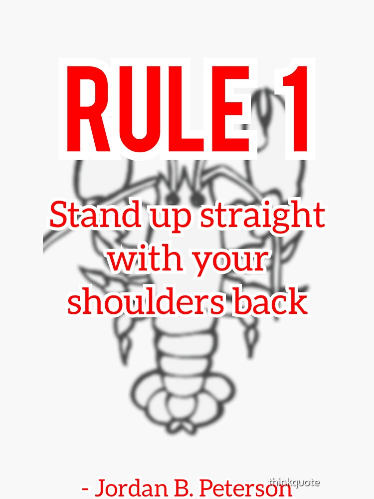 "Jordan Peterson Rule 1 Lobster Print" Sticker for Sale by thinkquote ...