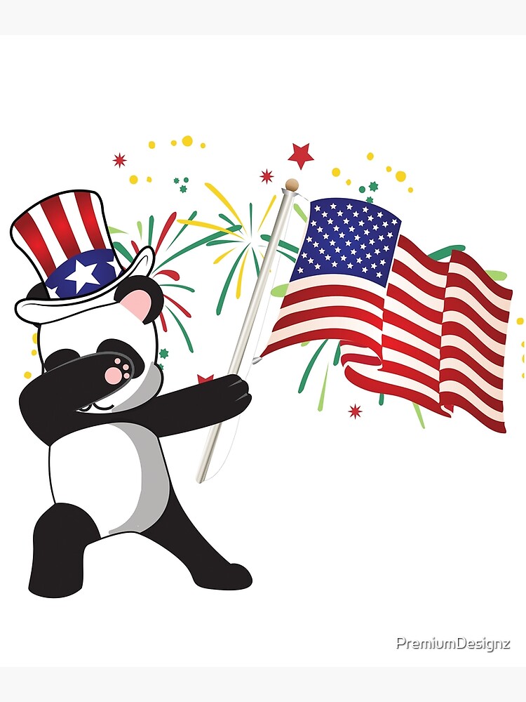 "4th Of July Dabbing Panda American Flag USA Independence Trendy Gift ...