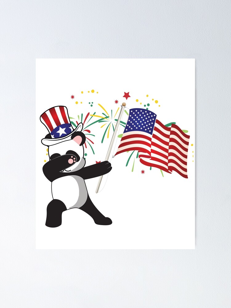 "4th Of July Dabbing Panda American Flag USA Independence Trendy Gift ...
