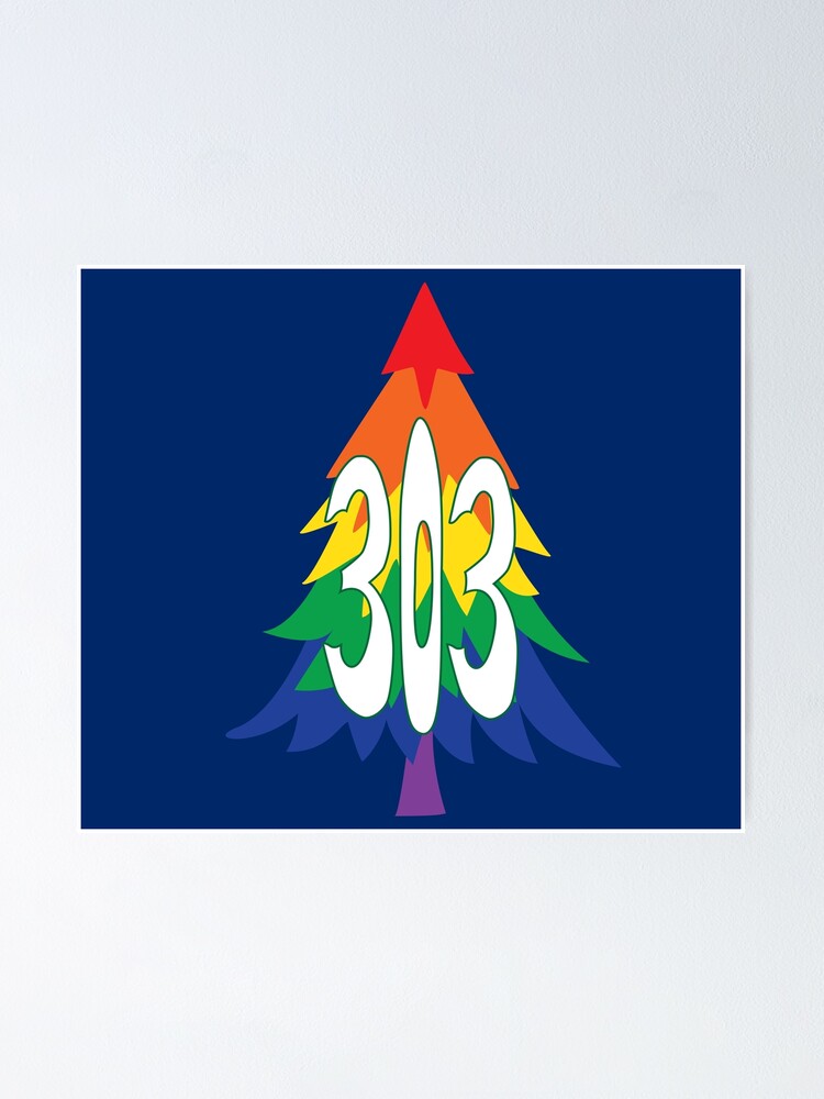 "Hand Drawn Colorado Pride Tree 303 Area Code" Poster by itsrturn ...