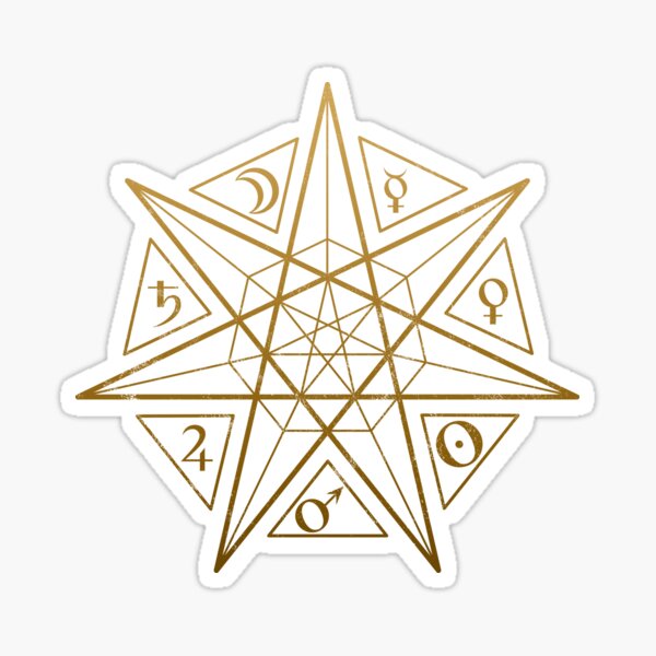 "Alchemy 7 Pointed Star" Sticker by LadyMoldavite | Redbubble