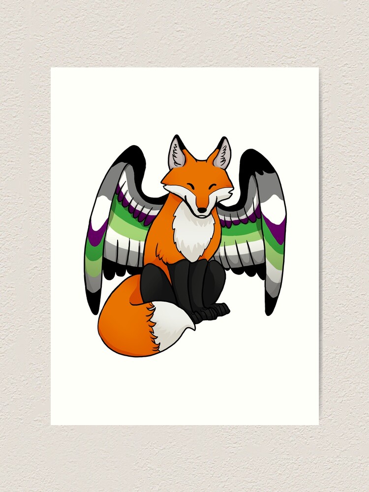 "Aromantic Asexual Pride Fox" Art Print by Sparr0wlicious | Redbubble