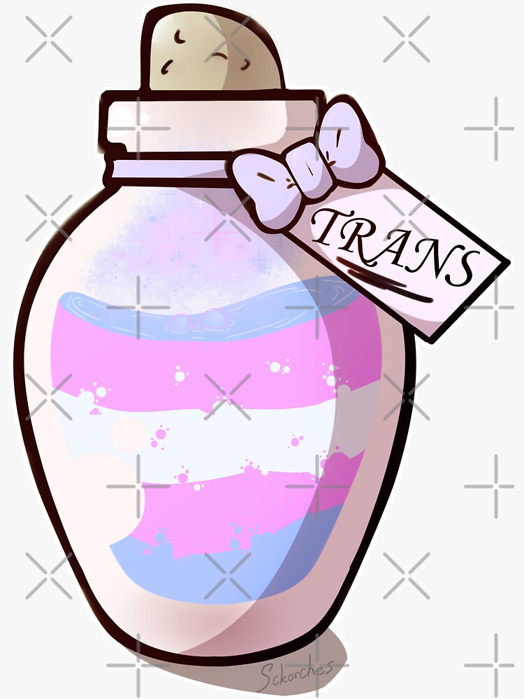 "Transgender Bottle 2.0" Sticker by Sckorches | Redbubble
