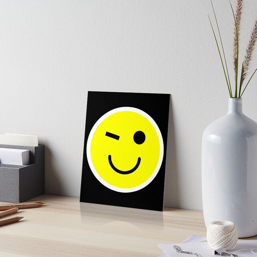 "Winking Yellow Smiley Face Emoji" Art Board Print by davidmbugua ...