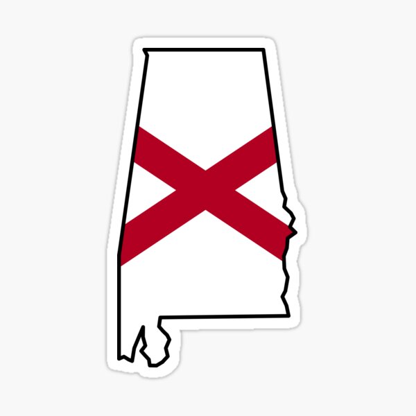 "U.S. STATE FLAGS/OUTLINES - ALABAMA" Sticker for Sale by WOOFANG ...