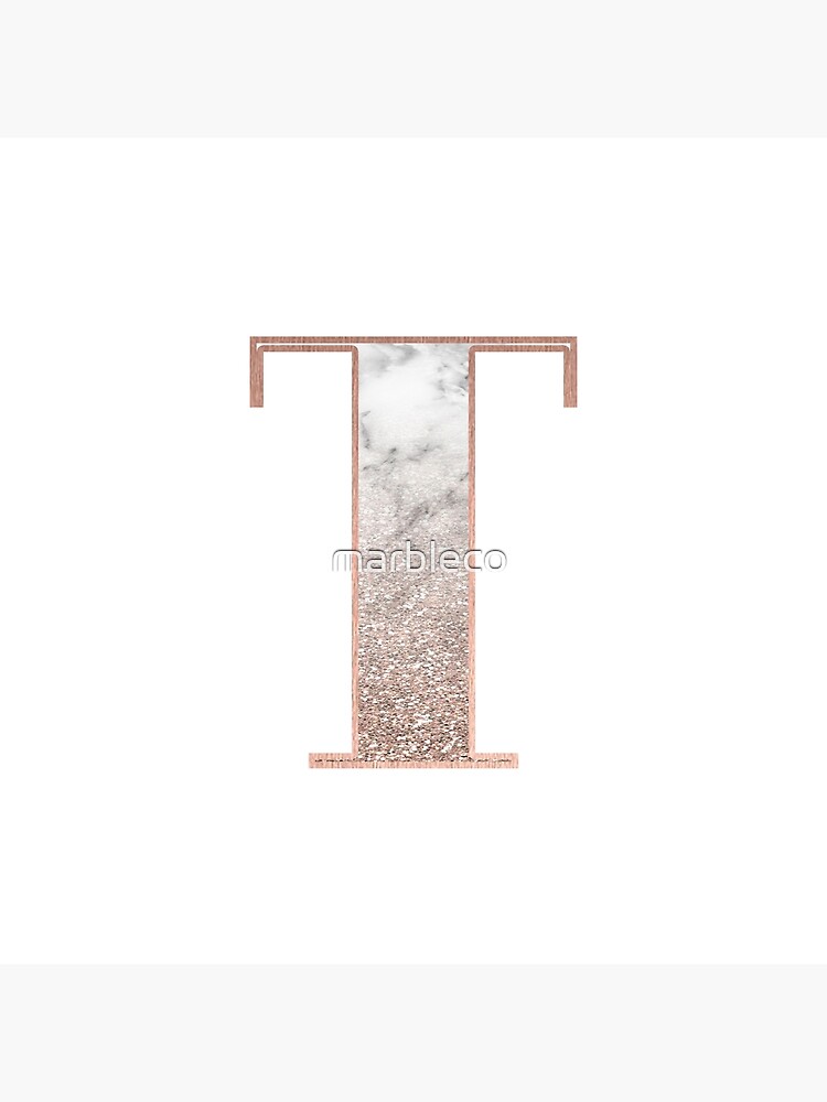 "Monogram rose gold glitter marble T" Poster for Sale by marbleco ...
