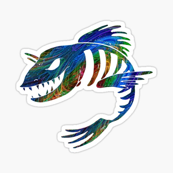 "Skeleton Fish " Sticker for Sale by Andy-Fenrir | Redbubble