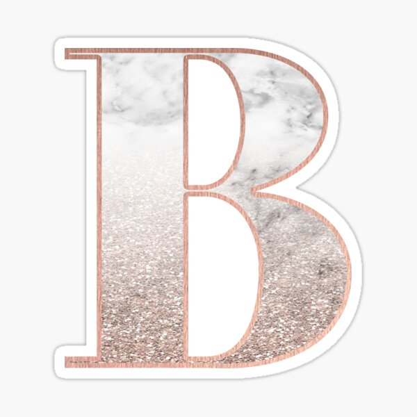 "Monogram rose gold glitter marble B" Sticker for Sale by marbleco ...
